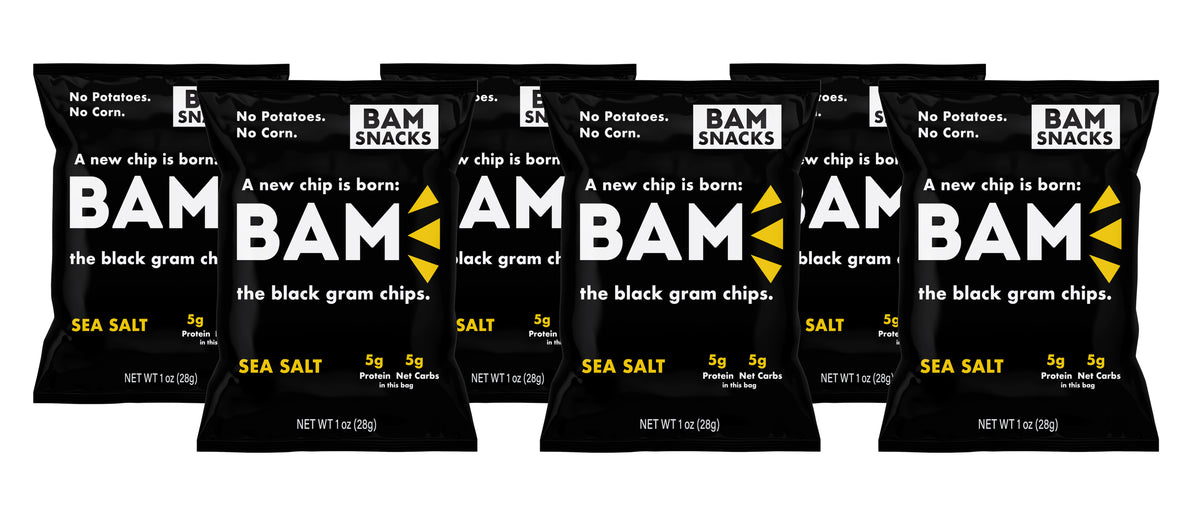 BAM Snacks - Black Gram Chips - Sea Salt (6 pack) – BAM Snacks | The ...